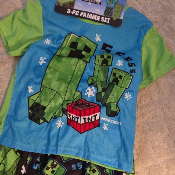 Minecraft | Pajamas | J27 Green And Blue Minecraft Pajama Set | Poshmark